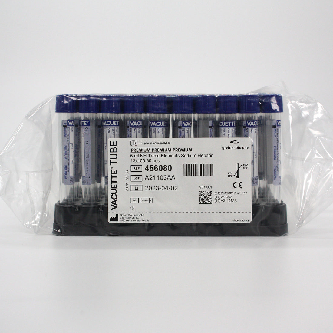 BD Vacutainer K2E 6ml (Dark Blue Trace Elements) top 368380 - TEMP REP ...